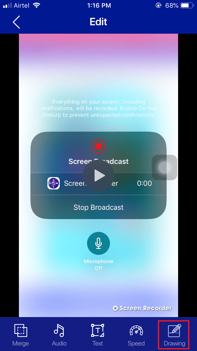 How To Draw Text On Recorded Video Using The Screen Recorder App 
